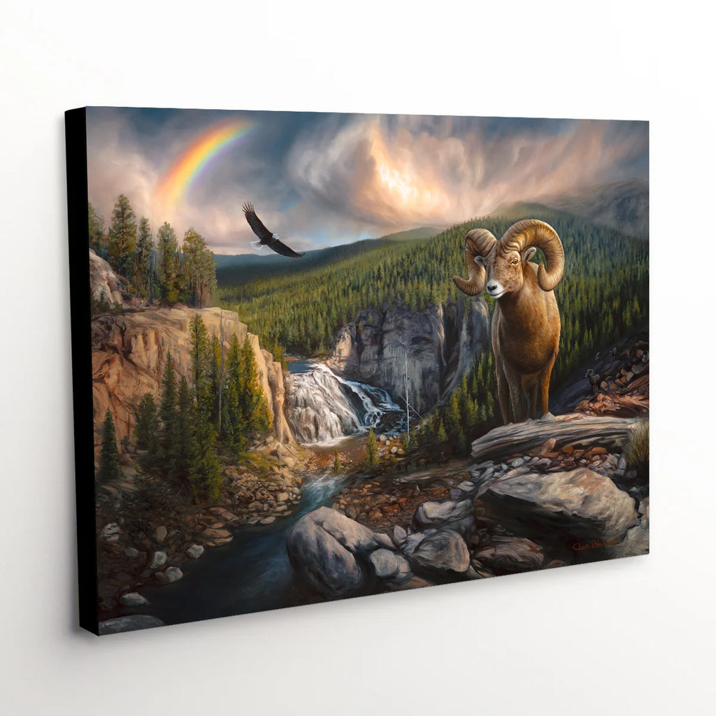 "A Wild Journey" - Bighorn Sheep Wildlife Canvas Art Print – Chuck ...