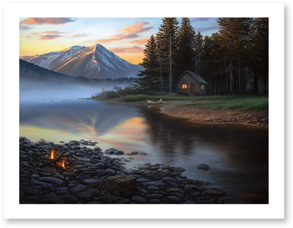 "Take It In" - Cabin Landscape Art Print – Chuck Black Art