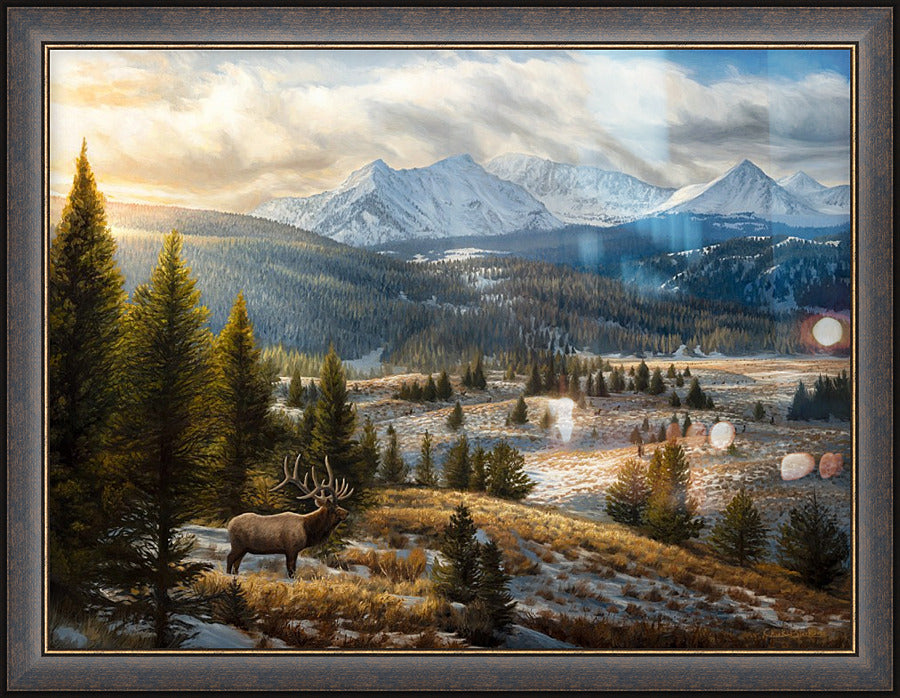 "An Amazing Journey" - Framed Wildlife Art Print, Rocky Mountain Elk ...