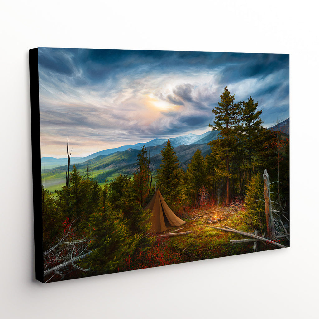 "Memories Untold" - Camp Scene Canvas Art Print – Chuck Black Art