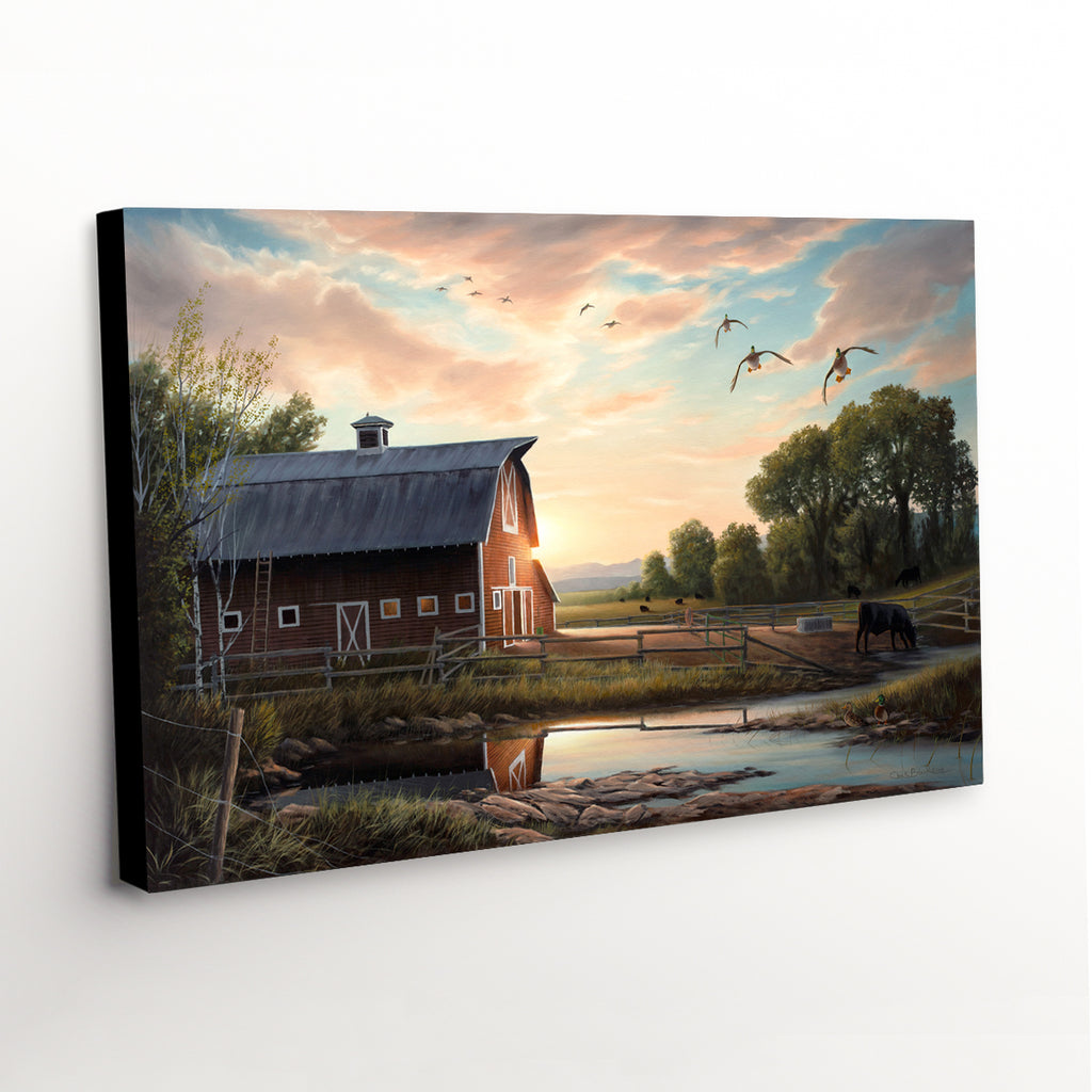 "Returning Home" - Farmstead Landscape Canvas Art Print – Chuck Black Art