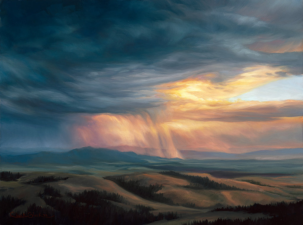 "Force Of Nature" 12x16 Thunderstorm Landscape Painting – Chuck Black Art